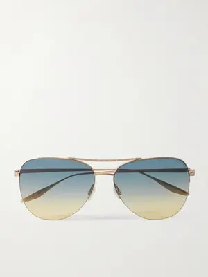Barton Perreira Chevalier Aviator-style Sunglasses - Gold