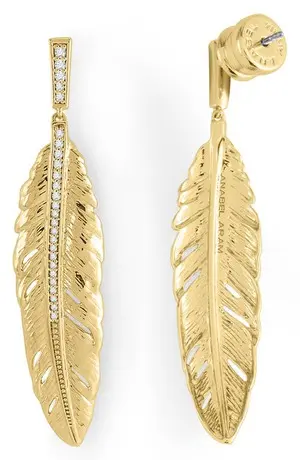 ANABEL ARAM JEWELRY Feather Drop Earrings
