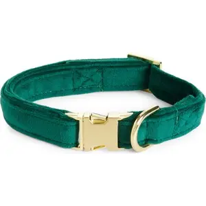 THE FOGGY DOG Velvet Dog Collar - Forest Green Velvet