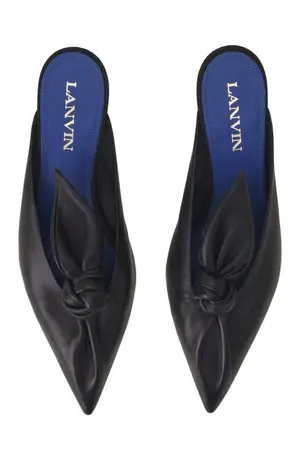 LANVIN Midnight Step Leather Mule - Black