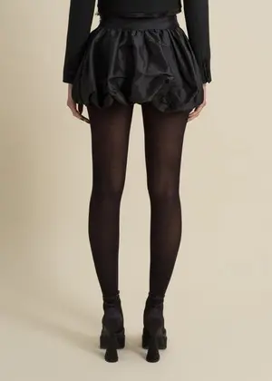 CONTESSA MILLS Flared Taffeta Mini Skirt
