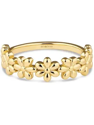 DEVATA Gold Plated Daisy Flower Ring - Yellow Gold