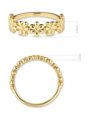 DEVATA Gold Plated Daisy Flower Ring
