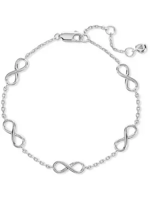 DEVATA Infinity Five-charm Chain Bracelet - Silver