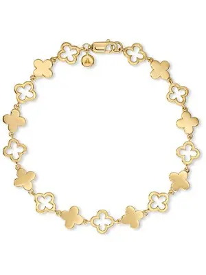 DEVATA Clover Chain Bracelet In Gold Plated Sterling Silver - Yellow Gold