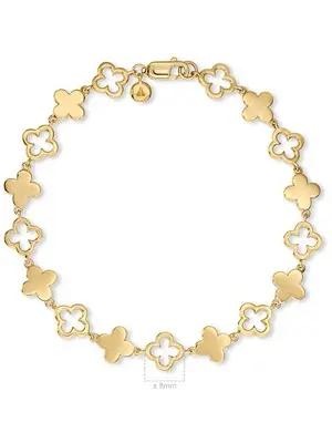 DEVATA Clover Chain Bracelet In Gold Plated Sterling Silver