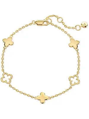 DEVATA Clover Five-charm Chain Bracelet - Yellow Gold