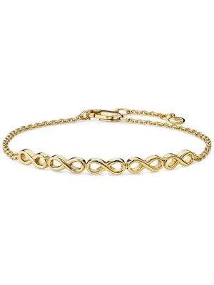 DEVATA Infinity Chain Bracelet In Gold Plated Sterling Silver - Yellow Gold