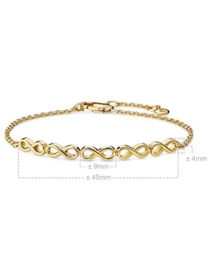 DEVATA Infinity Chain Bracelet In Gold Plated Sterling Silver