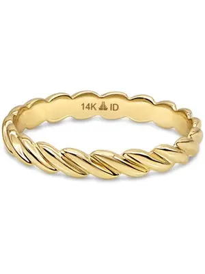 DEVATA Twisted Rope Ring In 14k Gold - Yellow Gold