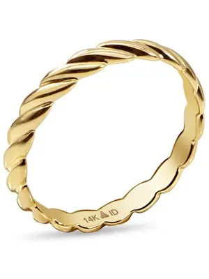 DEVATA Twisted Rope Ring In 14k Gold