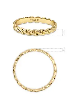 DEVATA Twisted Rope Ring In 14k Gold