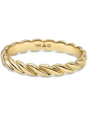DEVATA Twisted Rope Ring In 14k Gold
