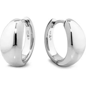DEVATA Dome Hoop Earrings - Silver