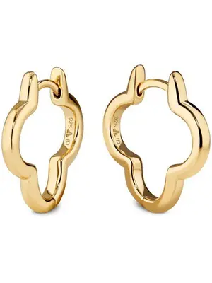 DEVATA Clover Hoop Earrings - Yellow Gold