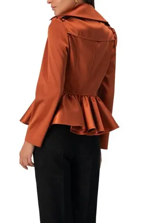 IVONNE Short Double-breasted Trench Coat - Chedron
