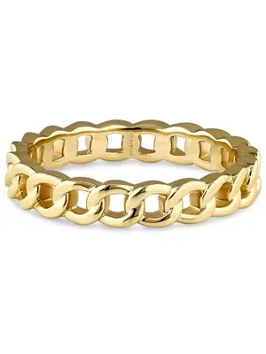 DEVATA Curb Link Ring In Gold Plated Sterling Silver - Yellow Gold