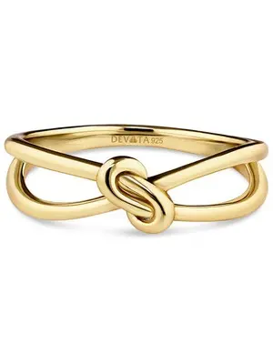 DEVATA Love Knot Gold Plated Ring - Yellow Gold