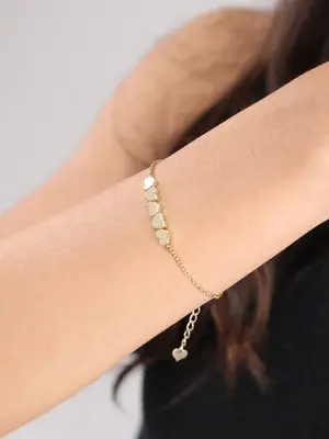 DEVATA Sweet Heart 14k Gold Chain Bracelet