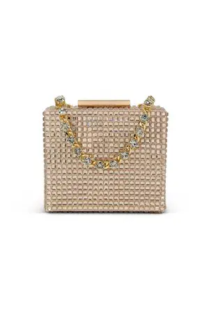 Badgley Mischka Serenity Crystal Box Clutch - Champagne