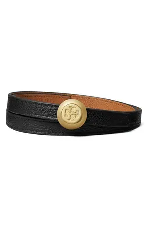Tory Burch Romy Reversible Belt - Black /aged Tan