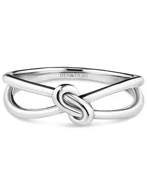 DEVATA Love Knot Rhodium-plated Ring - Silver