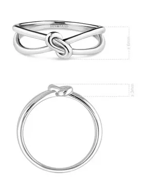 DEVATA Love Knot Rhodium-plated Ring