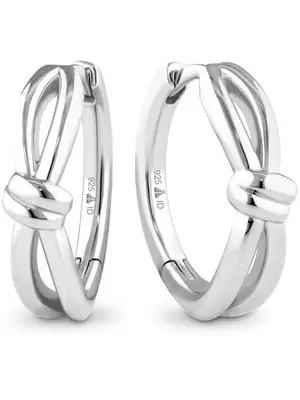 DEVATA Love Knot Hoop Earrings - Silver