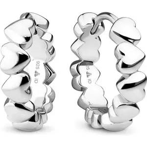 DEVATA Sweet Heart Hoop Earrings - Silver