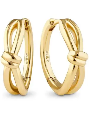 DEVATA Love Knot Hoop Earrings In Gold-plated Sterling Silver - Yellow Gold