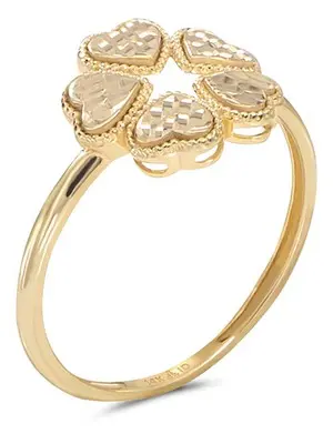 DEVATA Clover Heart 14k Gold Ring