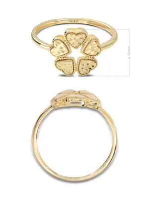 DEVATA Clover Heart 14k Gold Ring