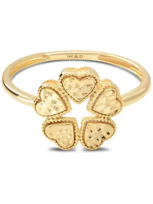 DEVATA Clover Heart 14k Gold Ring