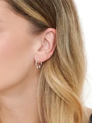 DEVATA Clover Hoop Earrings - Silver
