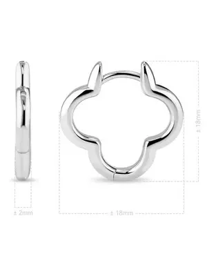 DEVATA Clover Hoop Earrings - Silver