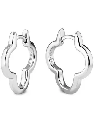 DEVATA Clover Hoop Earrings - Silver
