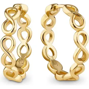 DEVATA Infinity Hoop Earrings In Gold Plated Sterling Silver - Yellow Gold