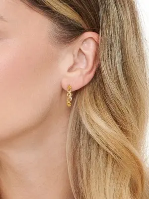 DEVATA Infinity Hoop Earrings In Gold Plated Sterling Silver