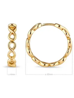 DEVATA Infinity Hoop Earrings In Gold Plated Sterling Silver