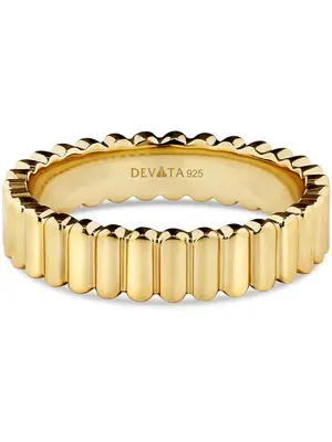 DEVATA Ribbed Band Ring - Yellow Gold