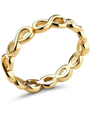 DEVATA Infinity Eternity Ring In Gold Plated Sterling Silver