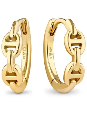 DEVATA Mariner Anchor Hoop Earrings - Yellow Gold