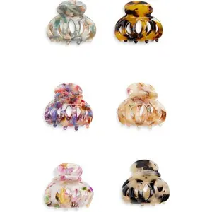 Tasha Assorted Claw Hair Clips Set Of 6 - Assorted Colors