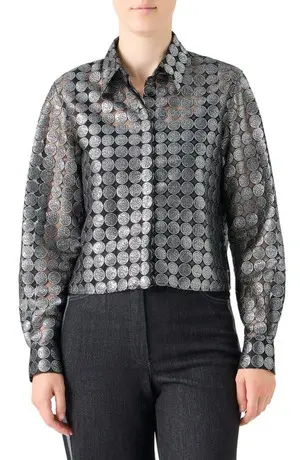 Akris Dot Semisheer Button-up Shirt
