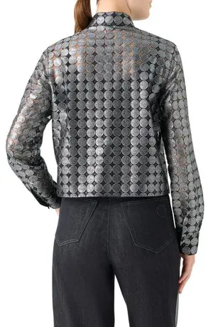 Akris Dot Semisheer Button-up Shirt