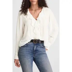 V-neck Ruffle Blouses