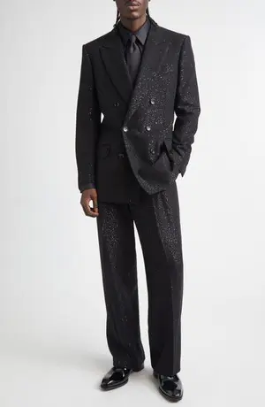 TOM FORD Sequin Wool-blend Crepe Straight Leg Pants