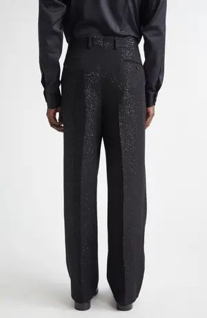 TOM FORD Sequin Wool-blend Crepe Straight Leg Pants