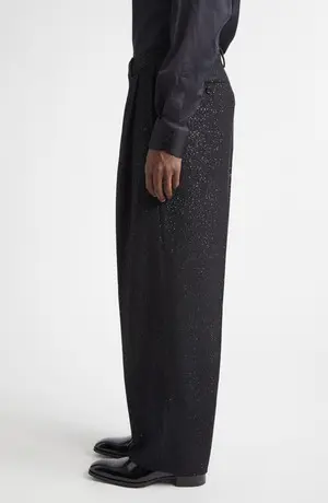 TOM FORD Sequin Wool-blend Crepe Straight Leg Pants