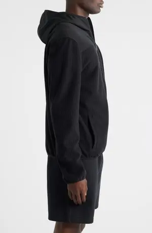 Zella Full Zip Grid Fleece Jacket - Black Caviar